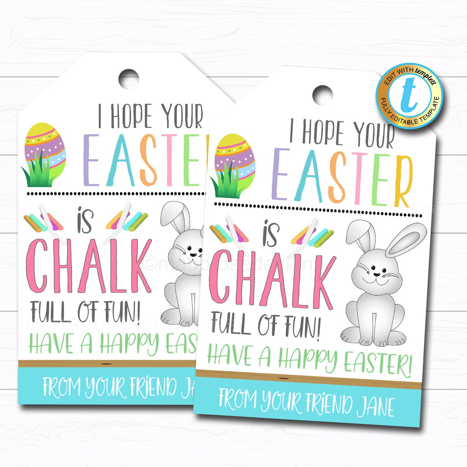 Easter Gift Tags, Chalk Full of Fun | TidyLady Printables
