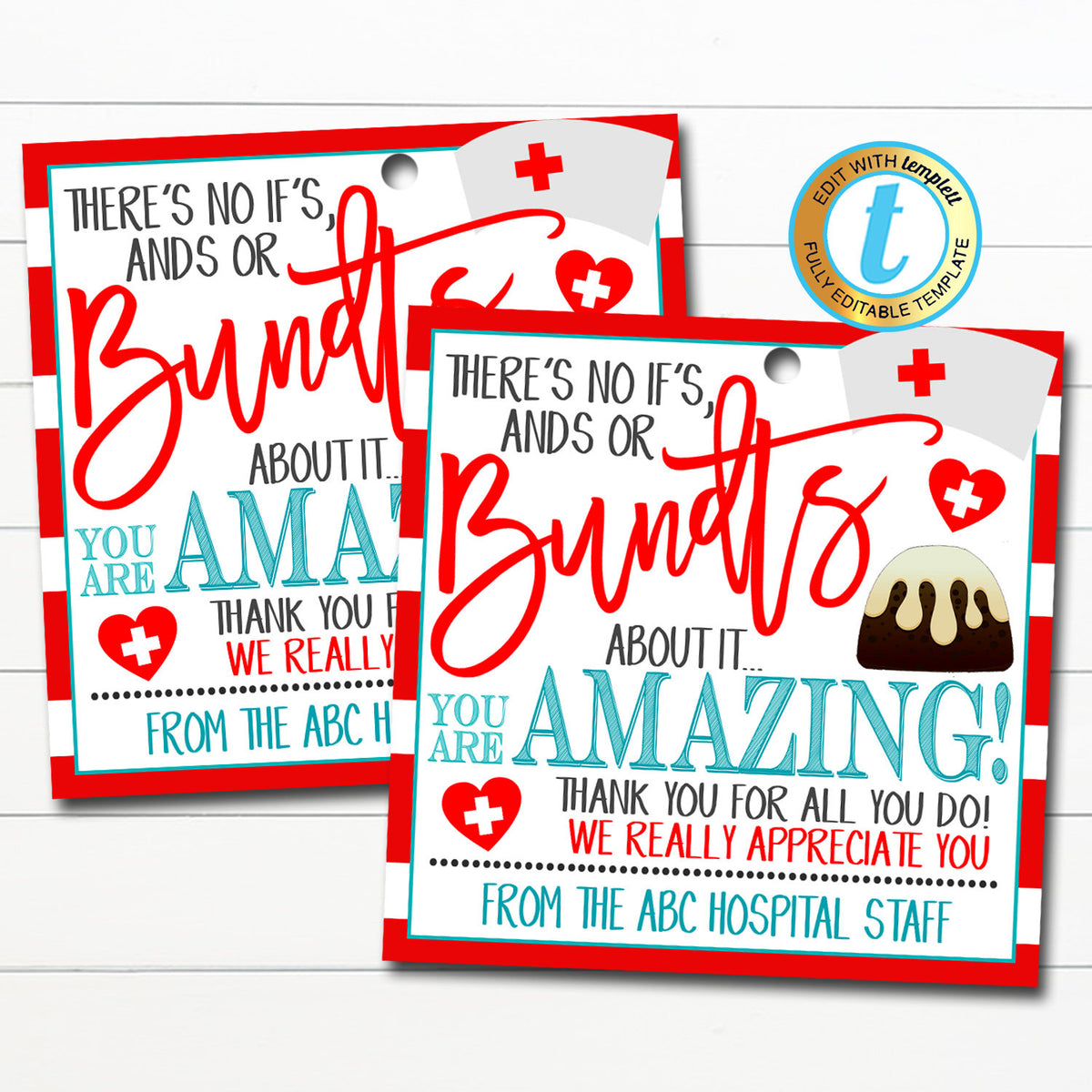 Nurse Bundt Cake Gift Tag | TidyLady Printables