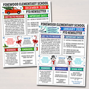 School Pto Pta Newsletter Template Set | TidyLady Printables