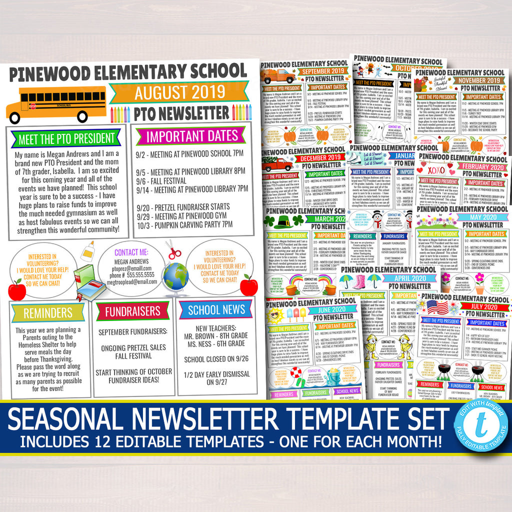Newsletter | Calendar — TidyLady Printables