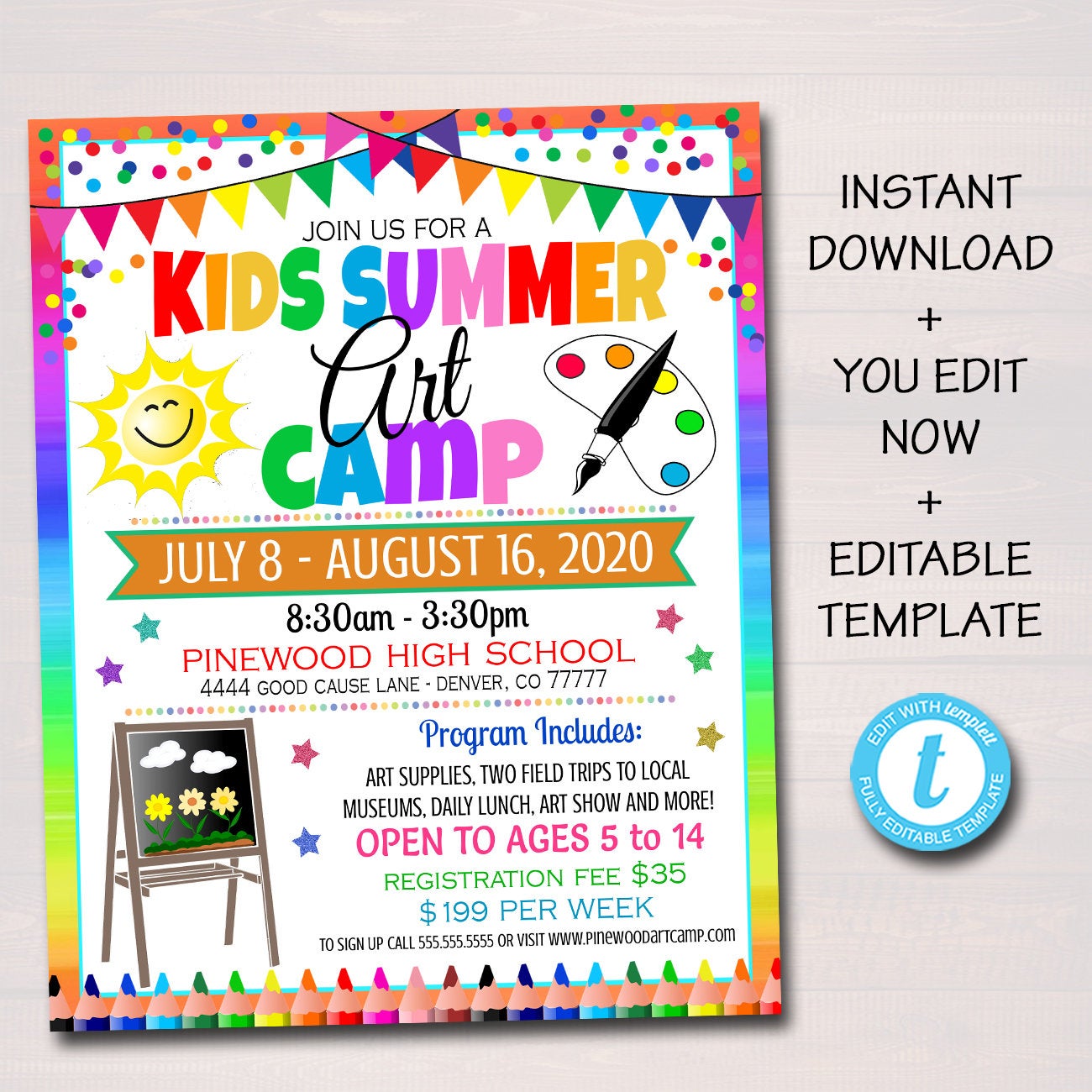 Summer Art Camp Flyer Template
