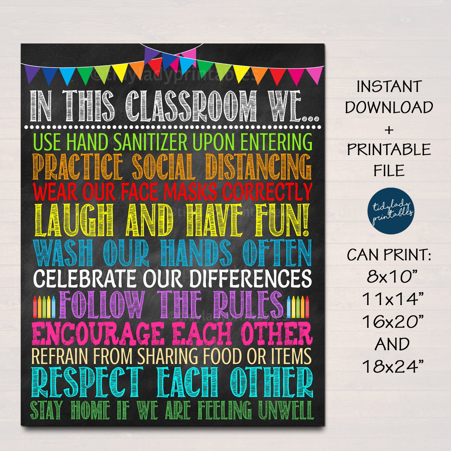 Classroom Health Safety Poster | TidyLady Printables