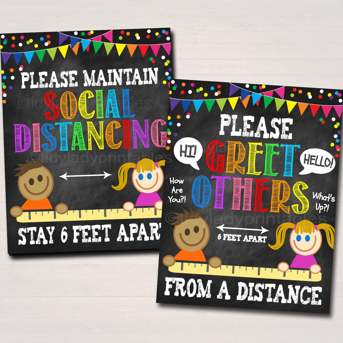 School Social Distance Safety Poster | TidyLady Printables