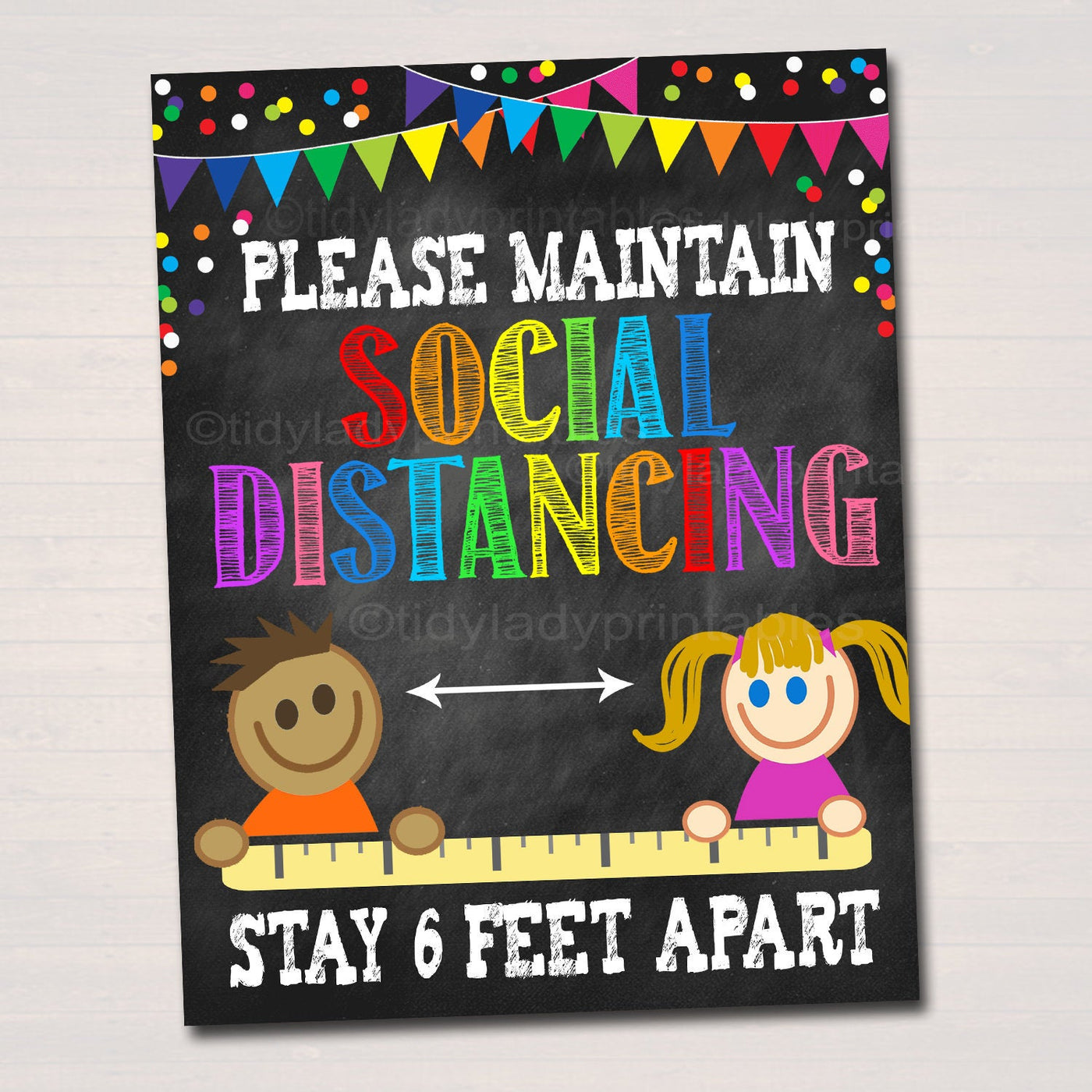 School Social Distance Safety Poster | TidyLady Printables