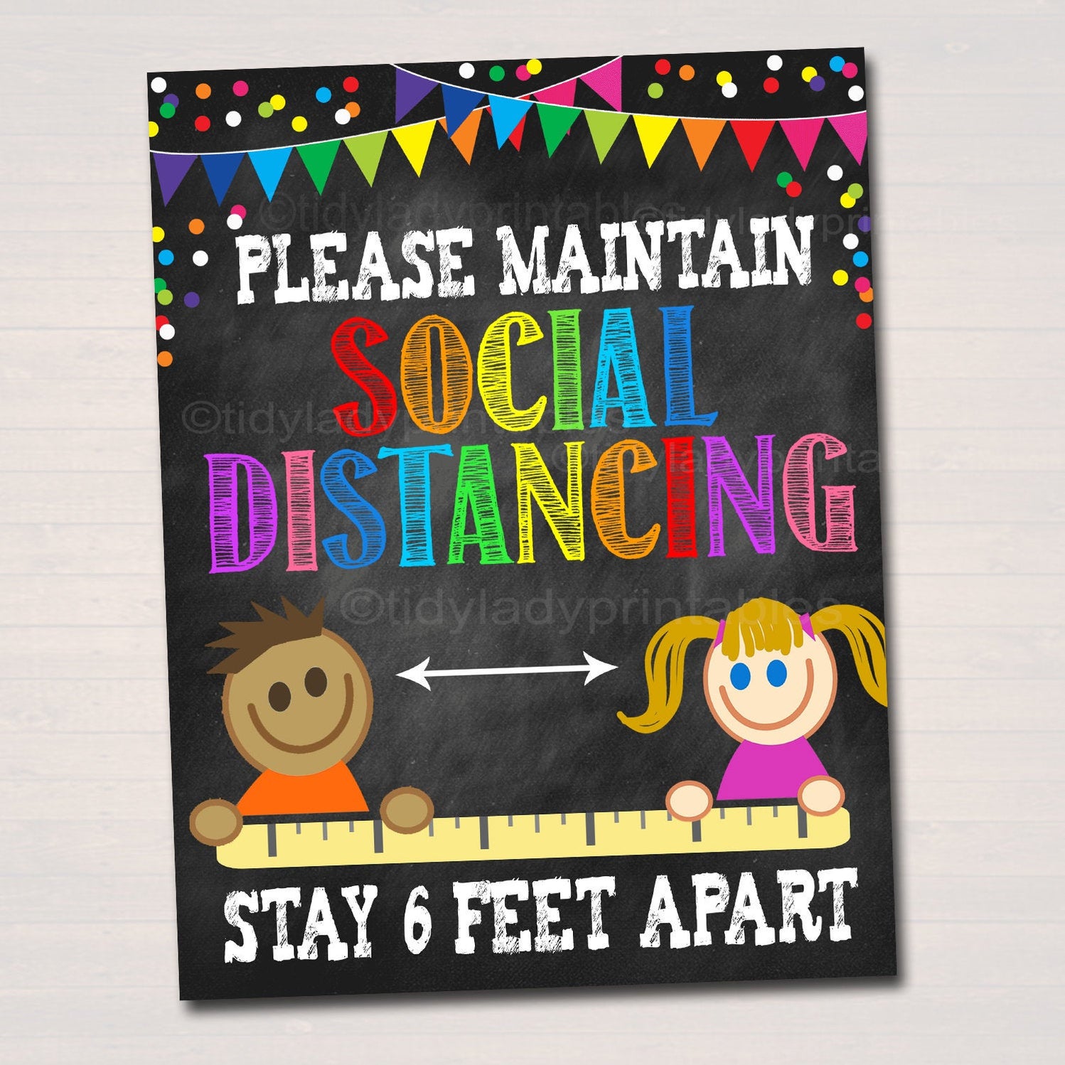 School Social Distance Safety Poster | TidyLady Printables