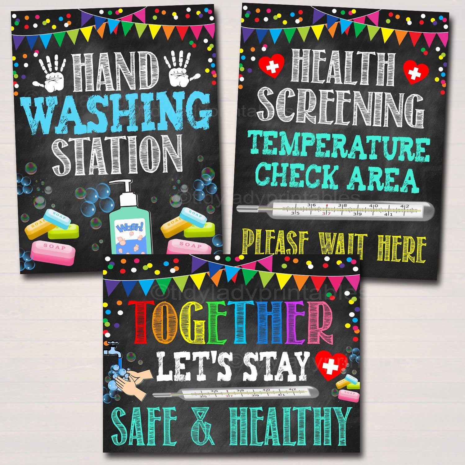 School Health Safety Poster Set | TidyLady Printables
