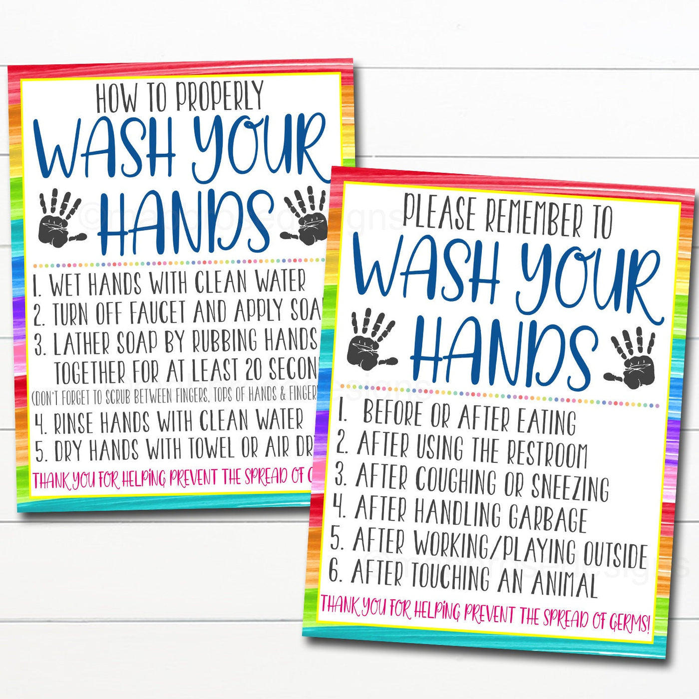 School Health Safety Poster Set | TidyLady Printables