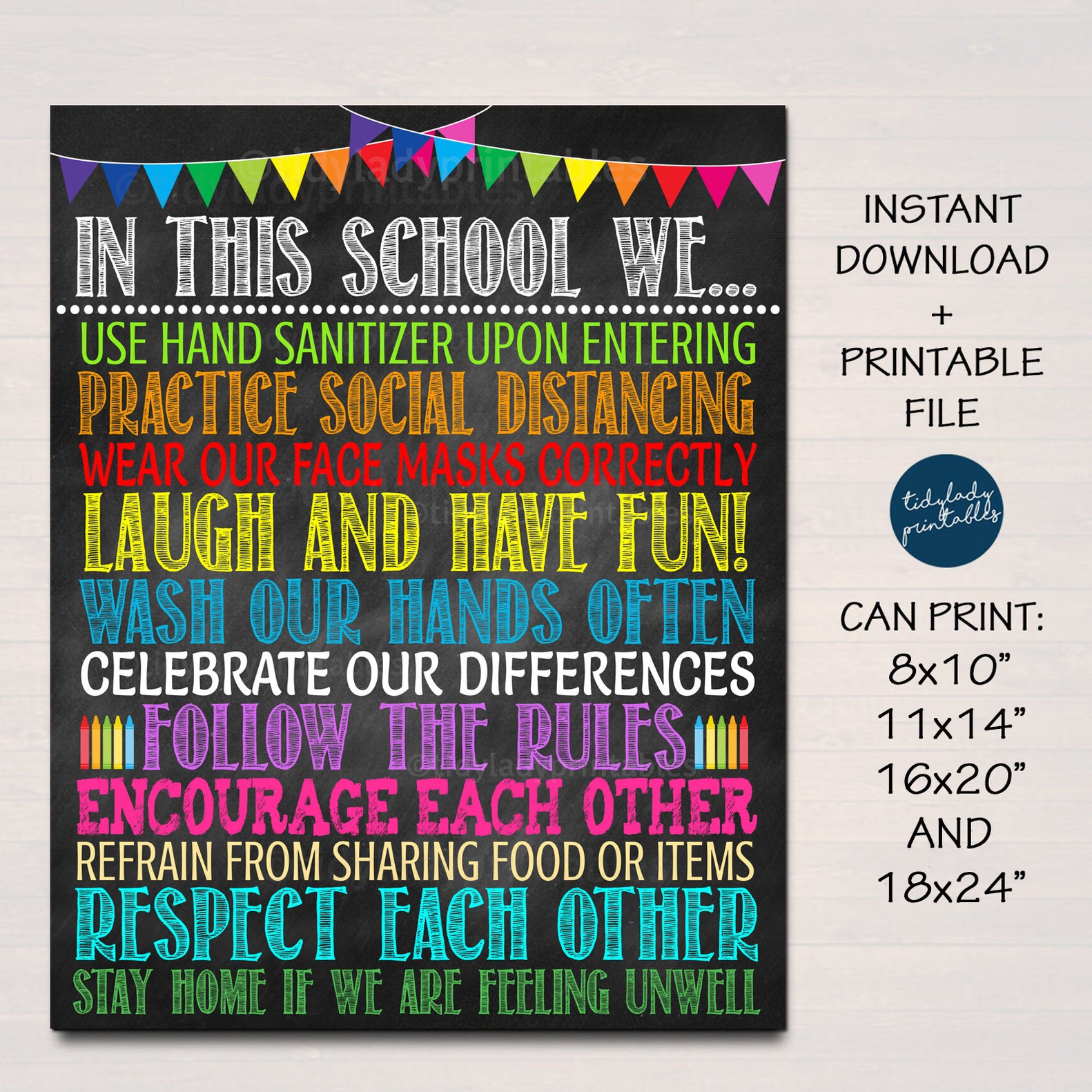 In This Classroom | School Health Safety Poster — TidyLady Printables