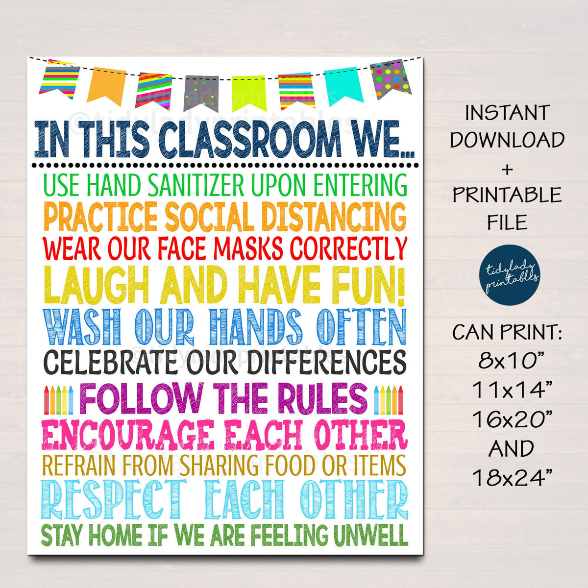 2021 School Health Safety Poster | TidyLady Printables