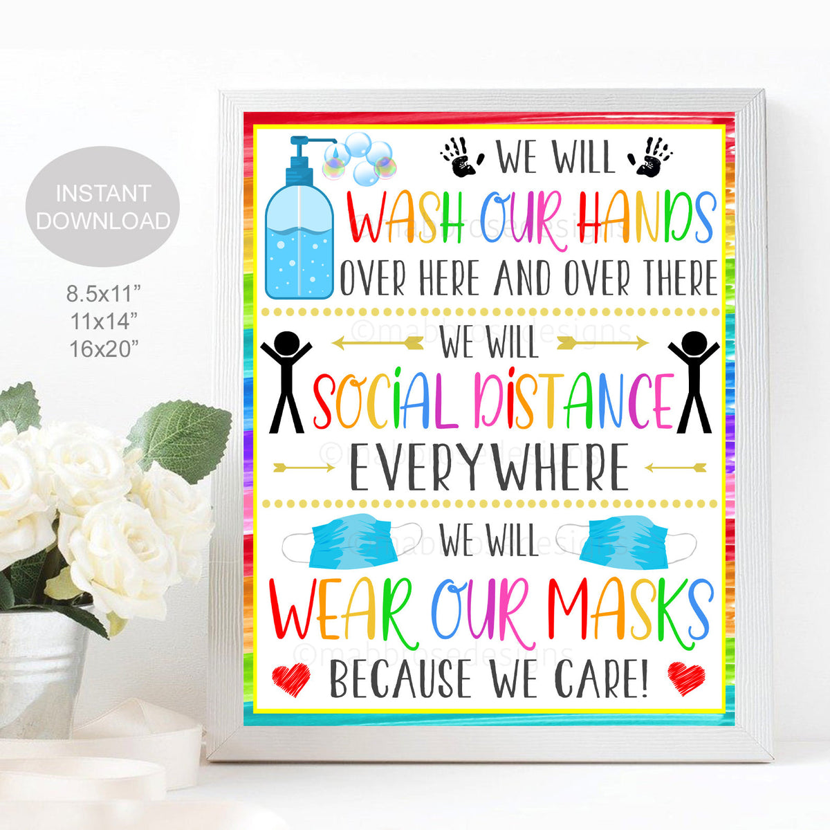 Face Masks Required School Poster | TidyLady Printables