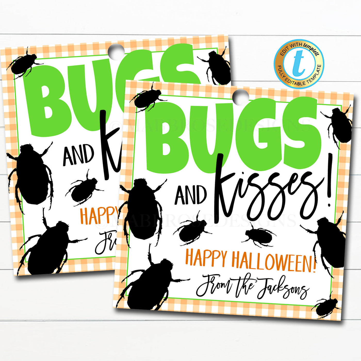 Bugs & Kisses Halloween Gift Tags | TidyLady Printables