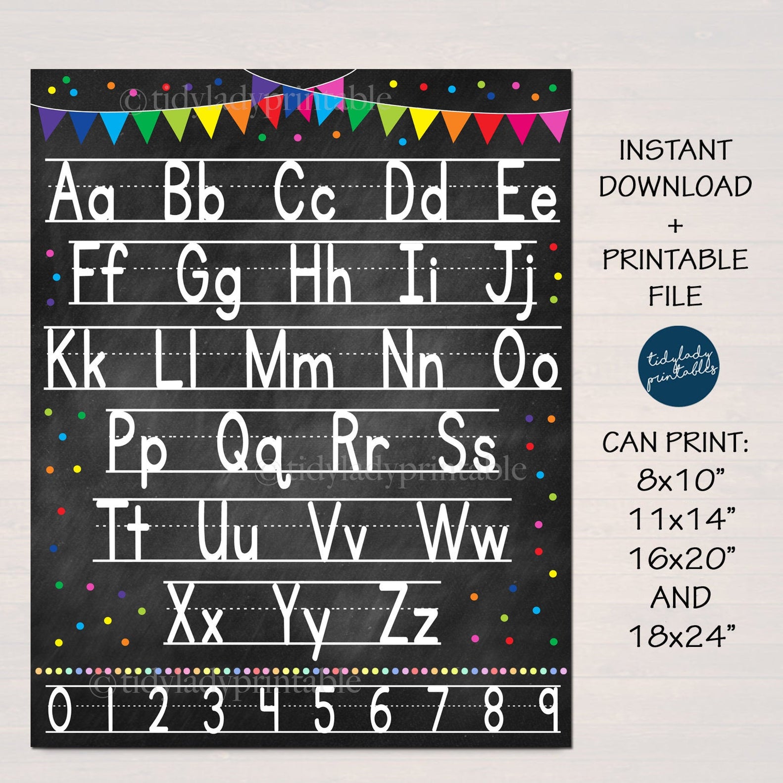 Alphabet Poster - School Classroom Library — TidyLady Printables