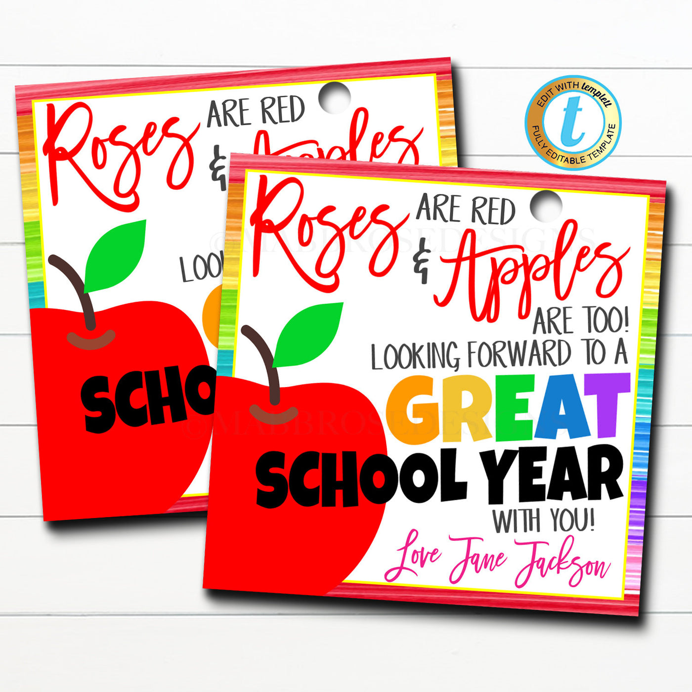 First Day Of School Teacher Gift Tag | TidyLady Printables