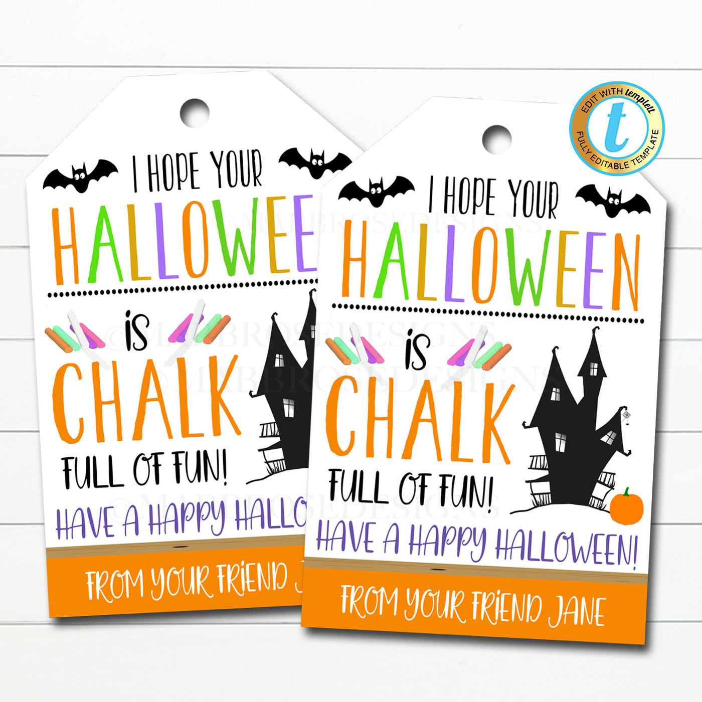 Halloween Gift Tags, Chalk Full of Fun — TidyLady Printables