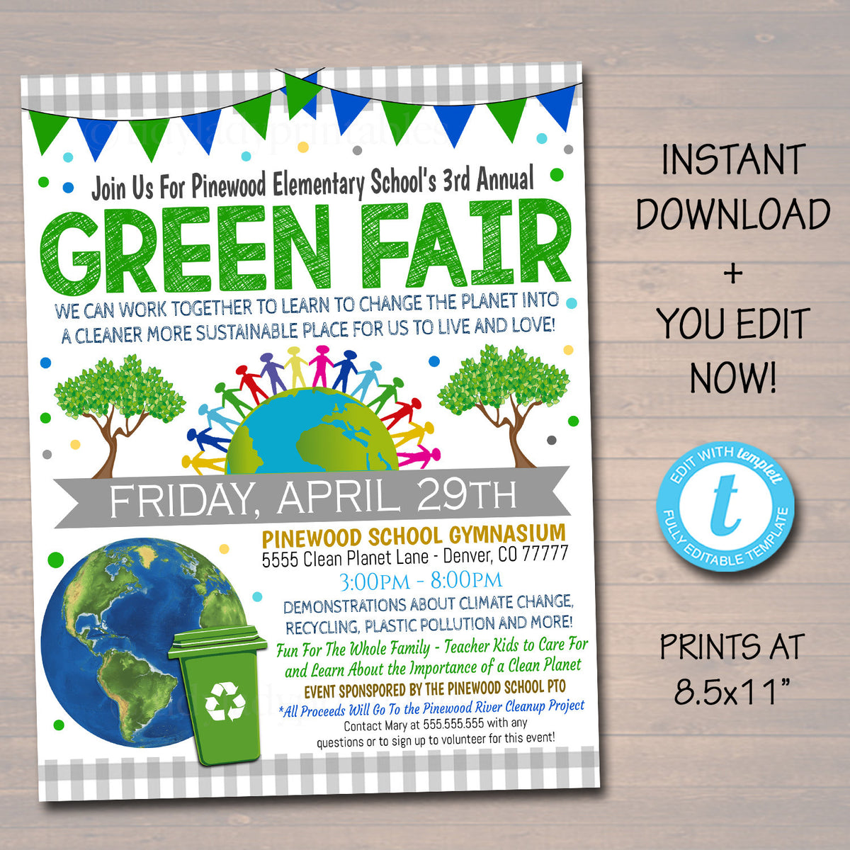 Green Fair Flyer - Save the Planet Earth Day Event — TidyLady Printables