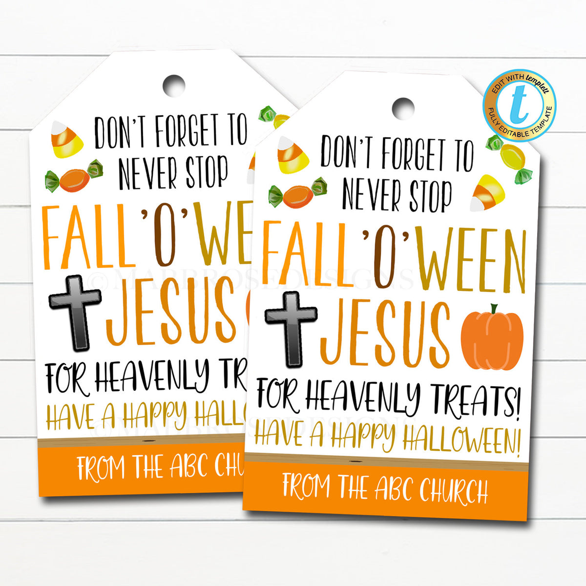 Halloween Religious Gift Tag, Never Stop Fall-o-ween Jesus — TidyLady ...