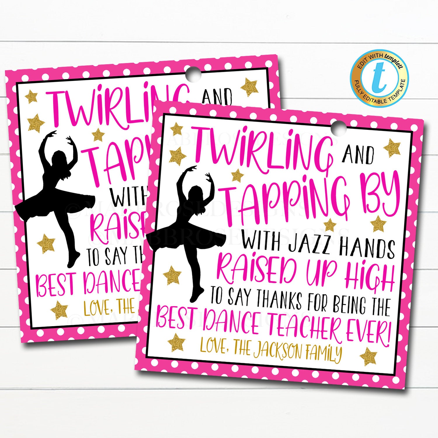 Dance Gift Tags