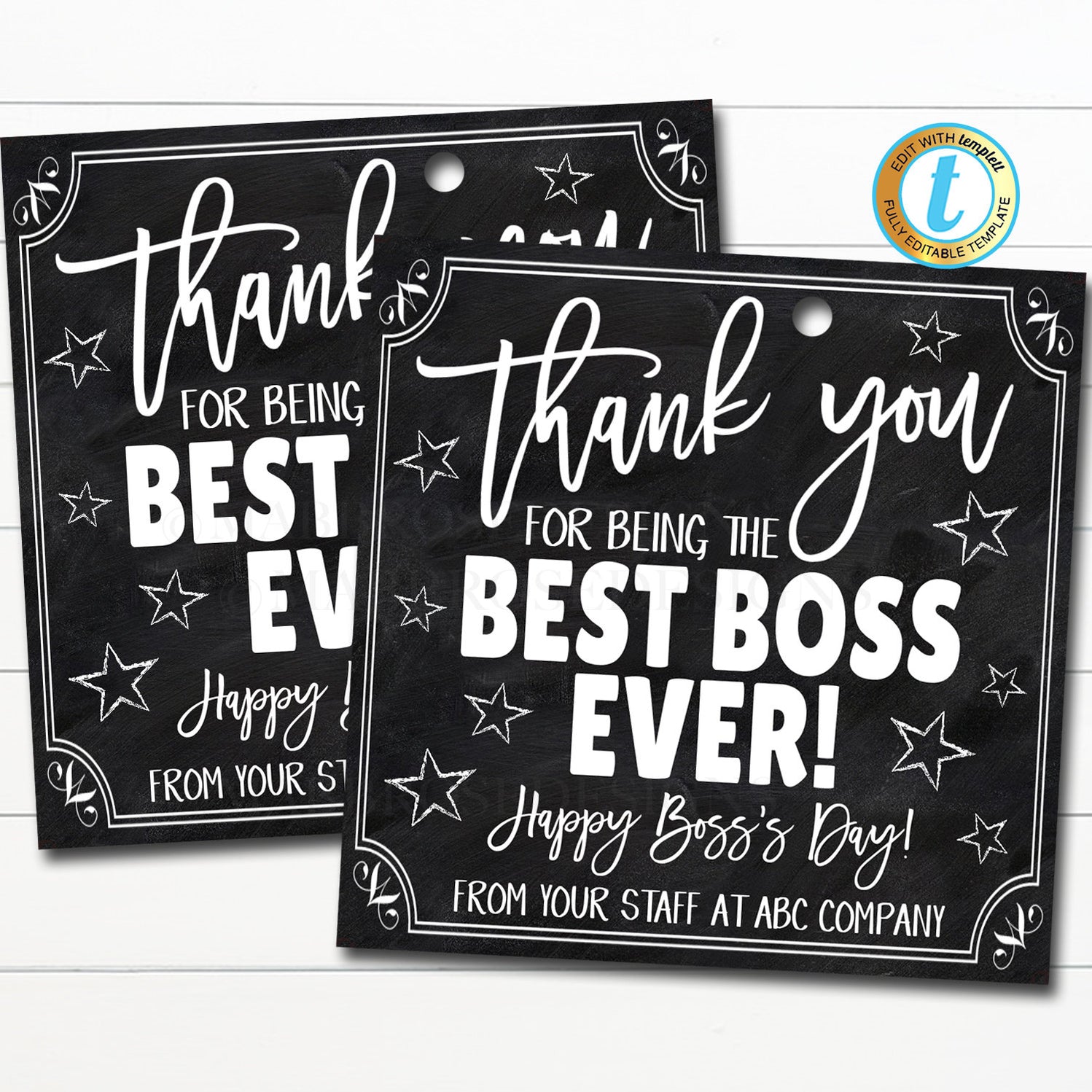 Best Boss Ever Thank You Gift Tag | TidyLady Printables