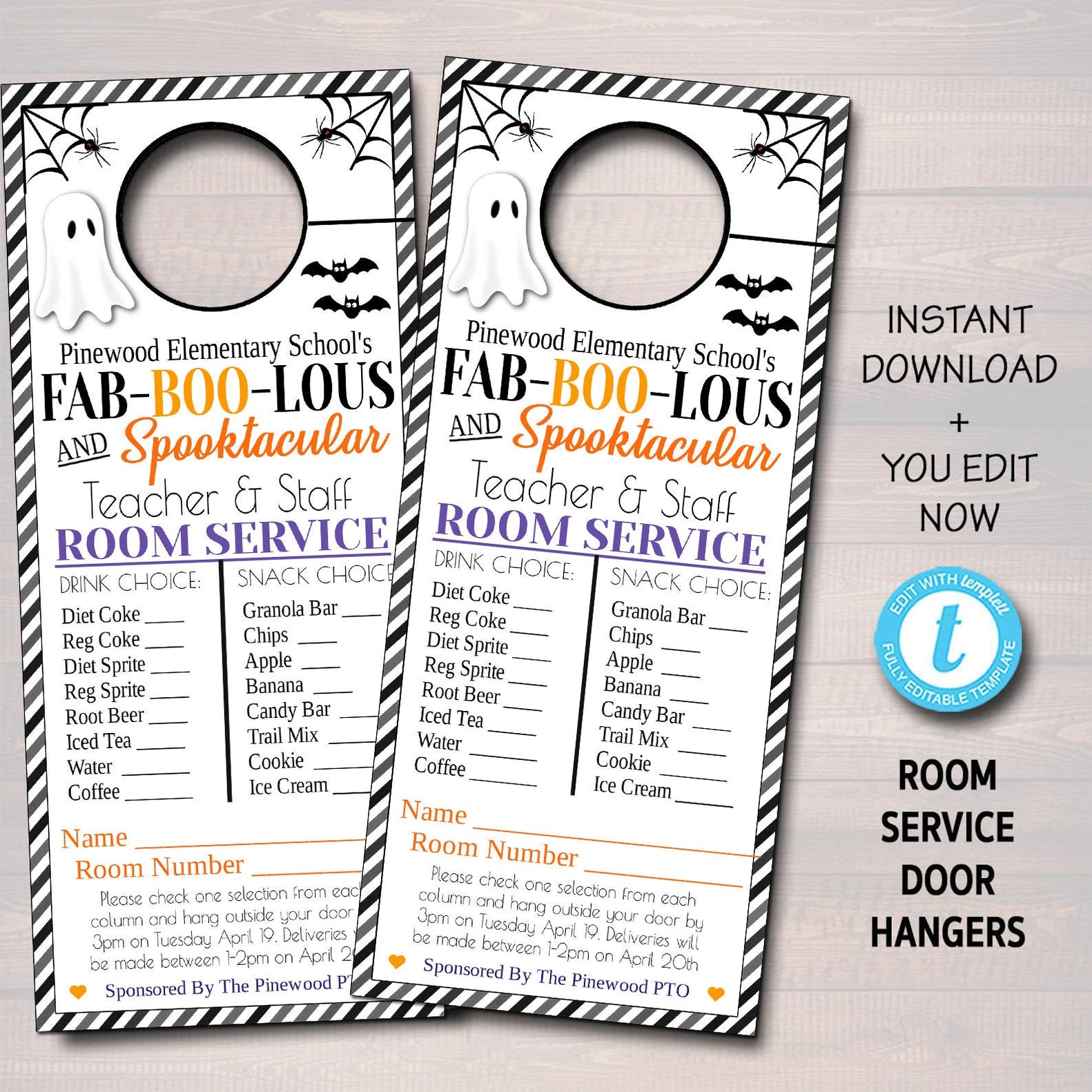 Halloween Room Service Door Hanger | TidyLady Printables