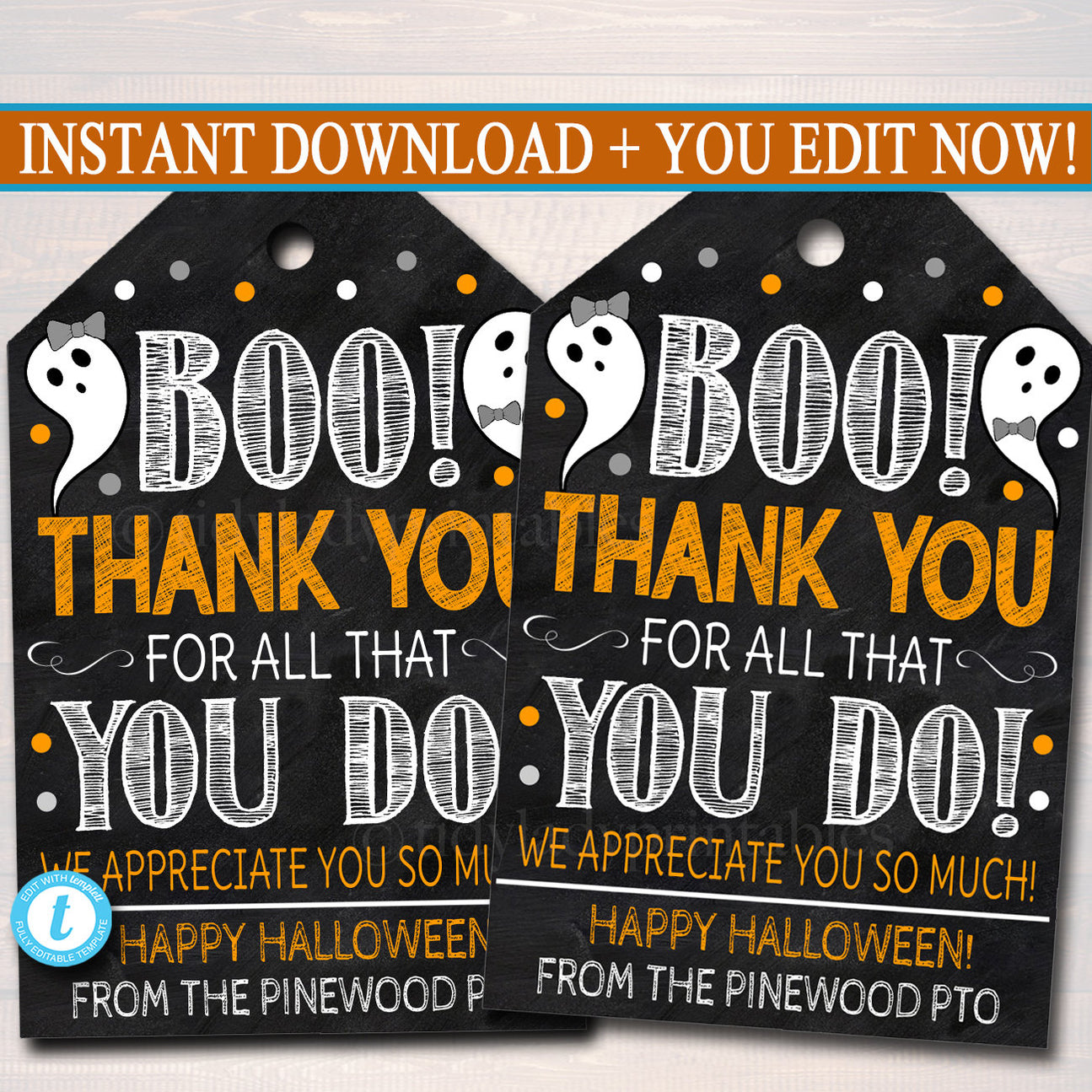 Halloween Gift Tags | Boo Thanks for All You Do! — TidyLady Printables