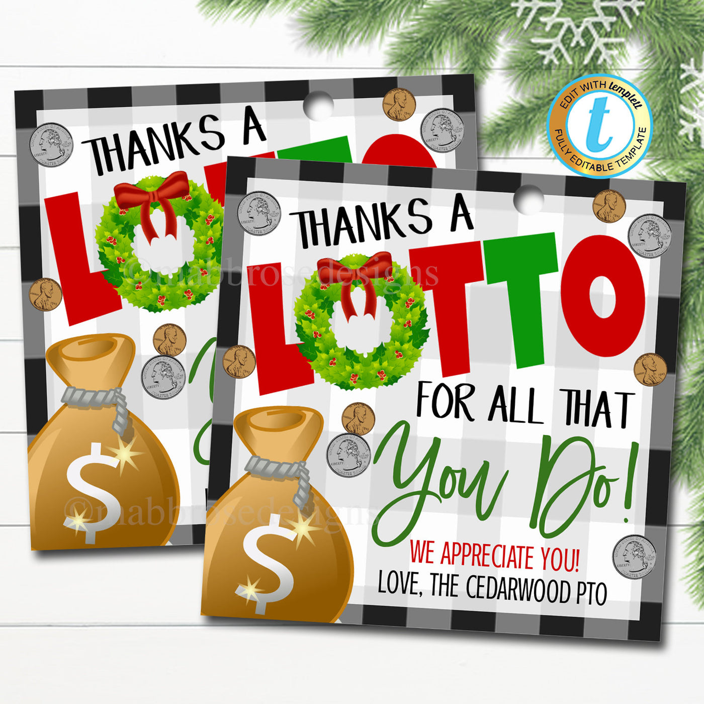 Christmas Lottery Gift Tag - Thanks a lotto for all that you do ...