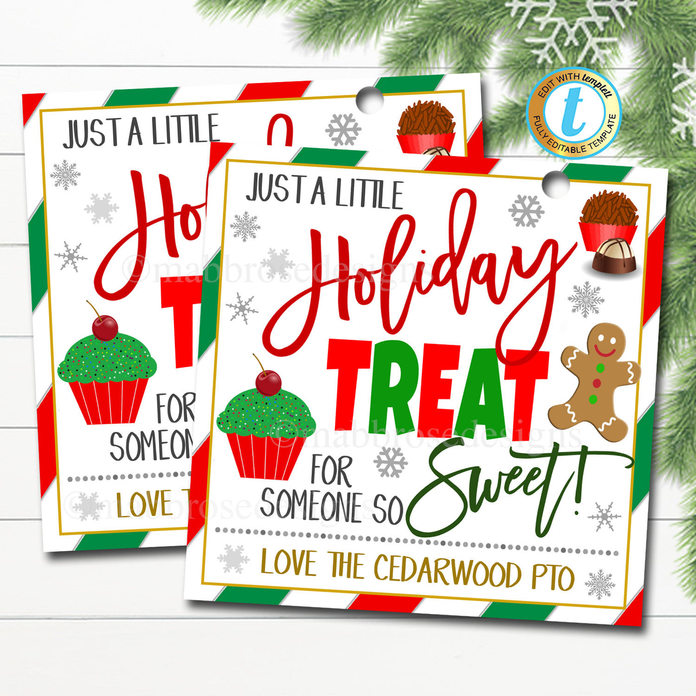 Christmas Gift Tags - A treat for someone so sweet — TidyLady Printables