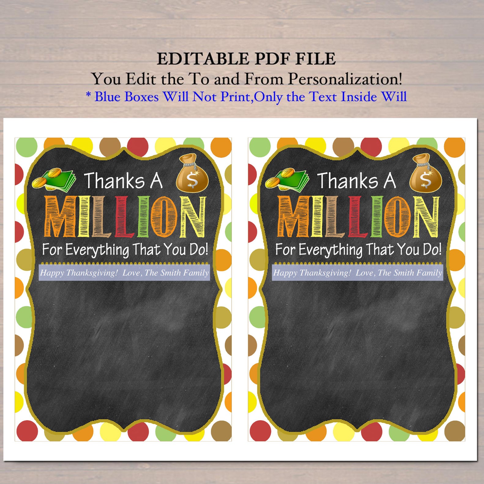 Thank You Lottery Ticket Holder, Teacher Fall Appreciation — TidyLady ...