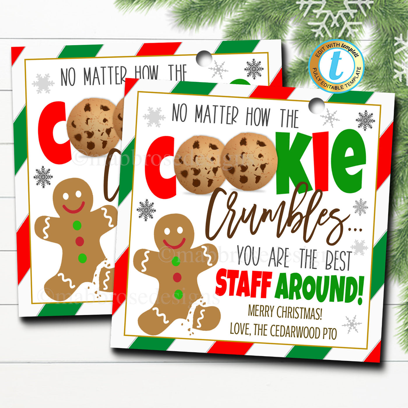 Christmas Cookie Thank You Gift Tag | TidyLady Printables