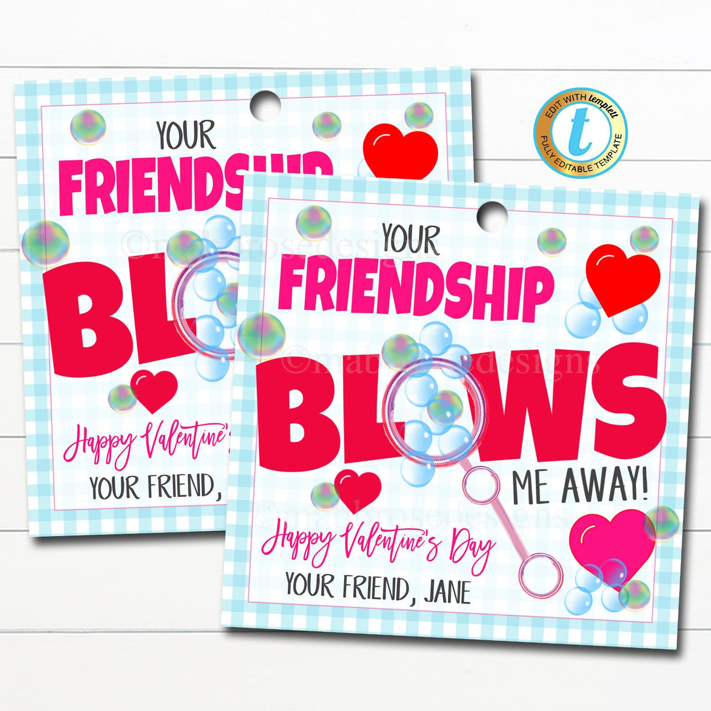 Valentine Bubble Tags | You Blow Me Away Valentine Gift Tag — TidyLady ...