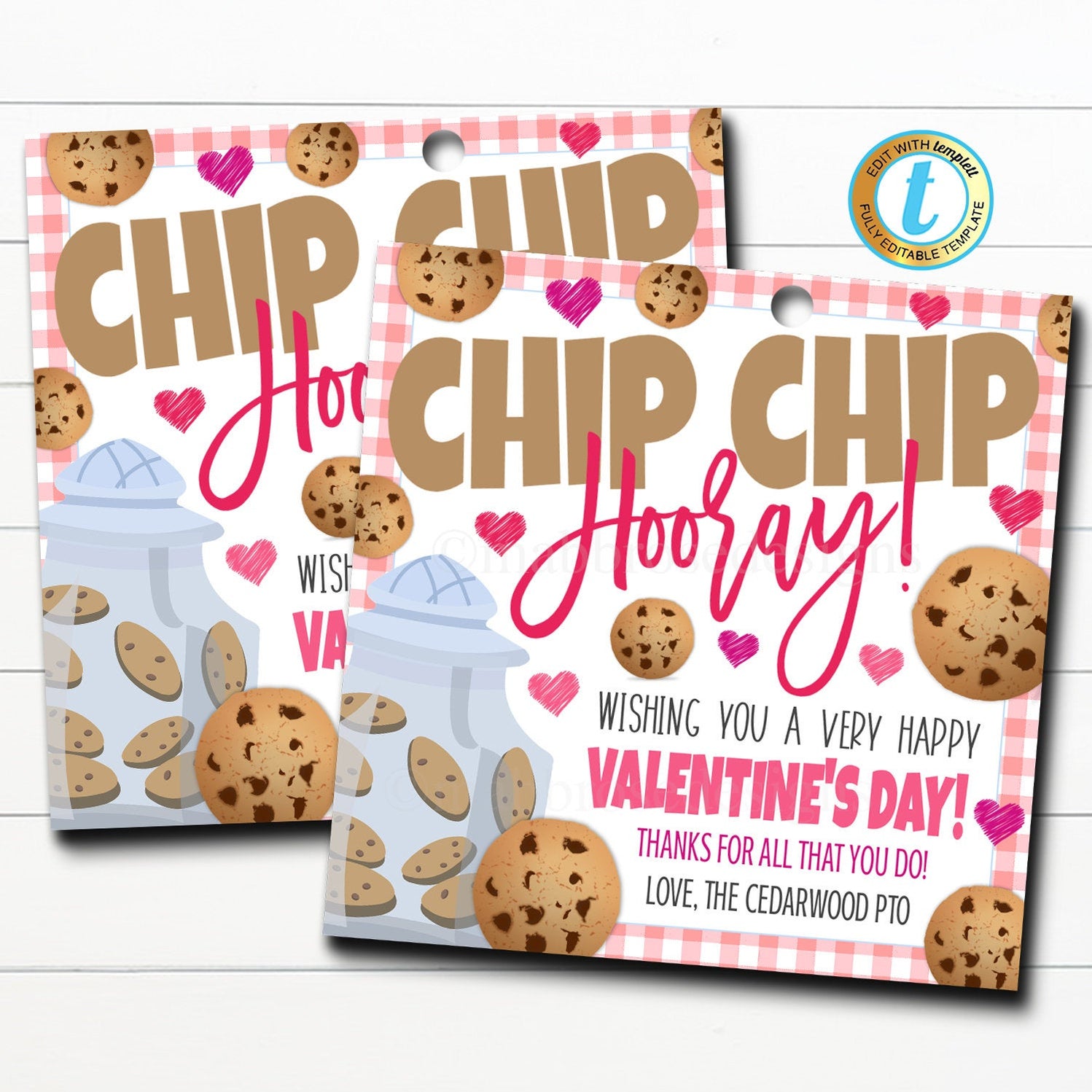 Valentine Cookie Thank You Gift Tags | TidyLady Printables