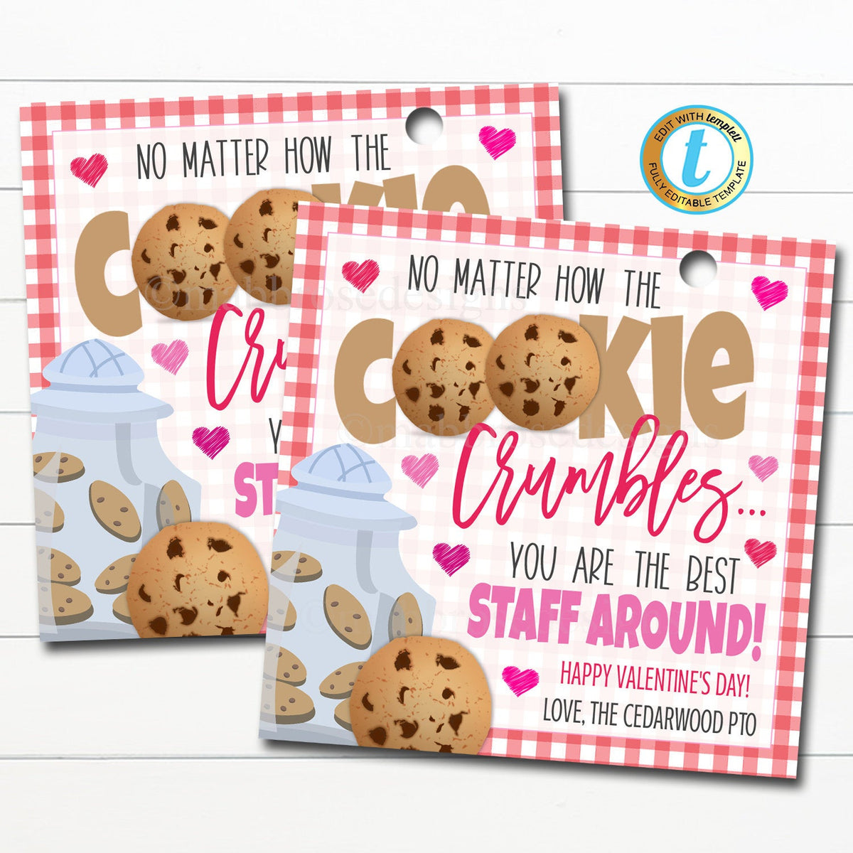 Valentine Cookie Thank You Gift Tags | TidyLady Printables