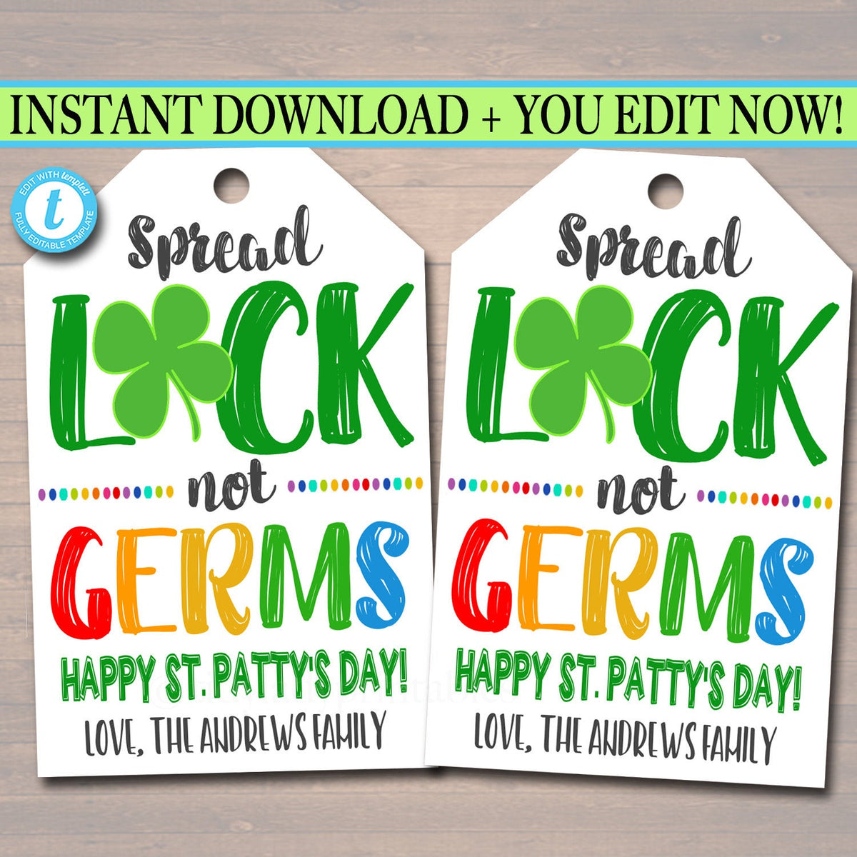 St. Patrick's Day Teacher Appreciation Gift Tag — TidyLady Printables