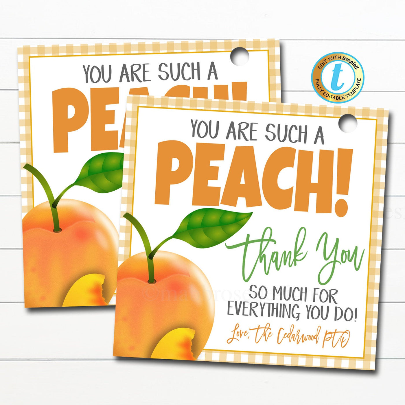 Peach Teacher Appreciation Gift Tag | TidyLady Printables