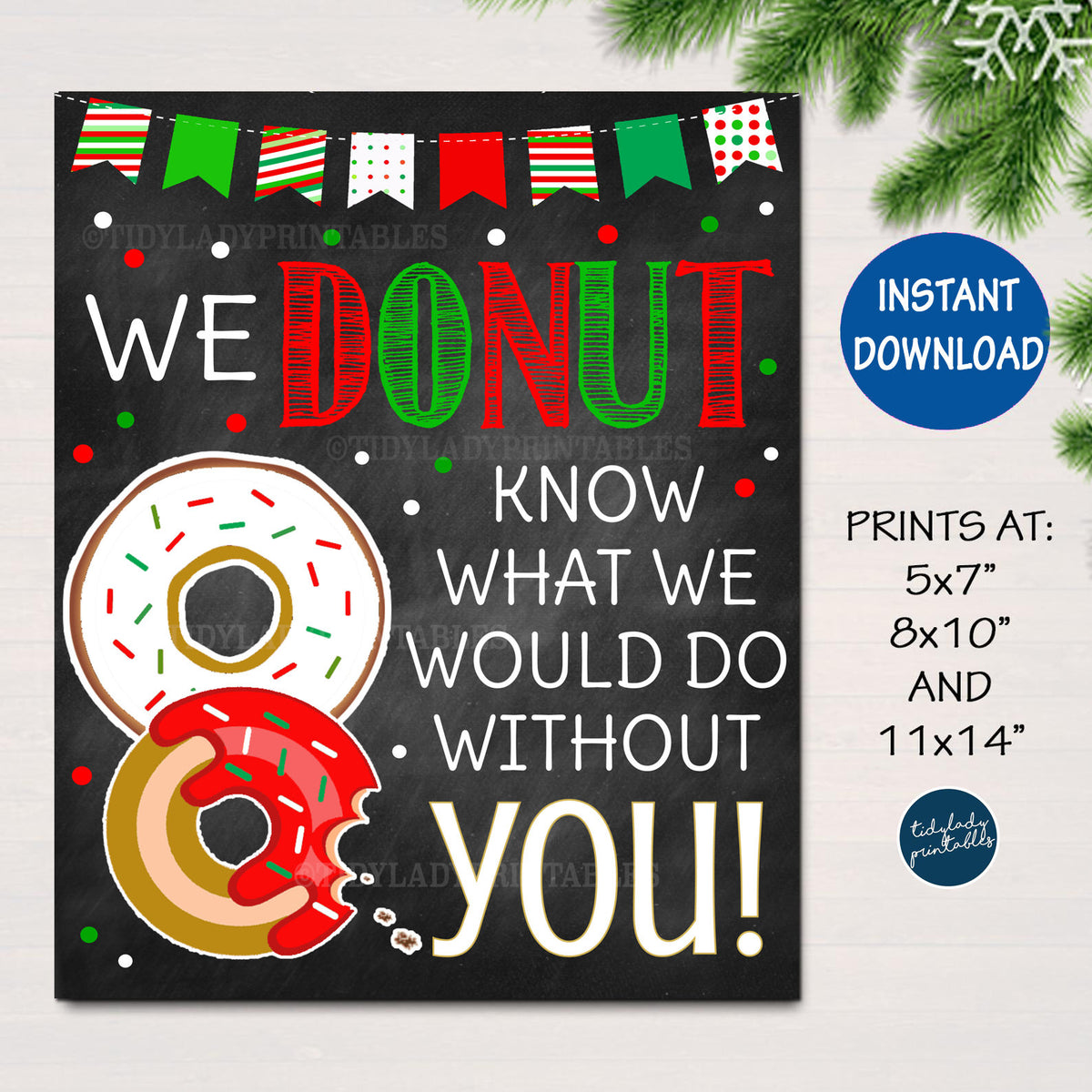 Christmas Donut Sign, Holiday Party Decor, Teacher Appreciation ...