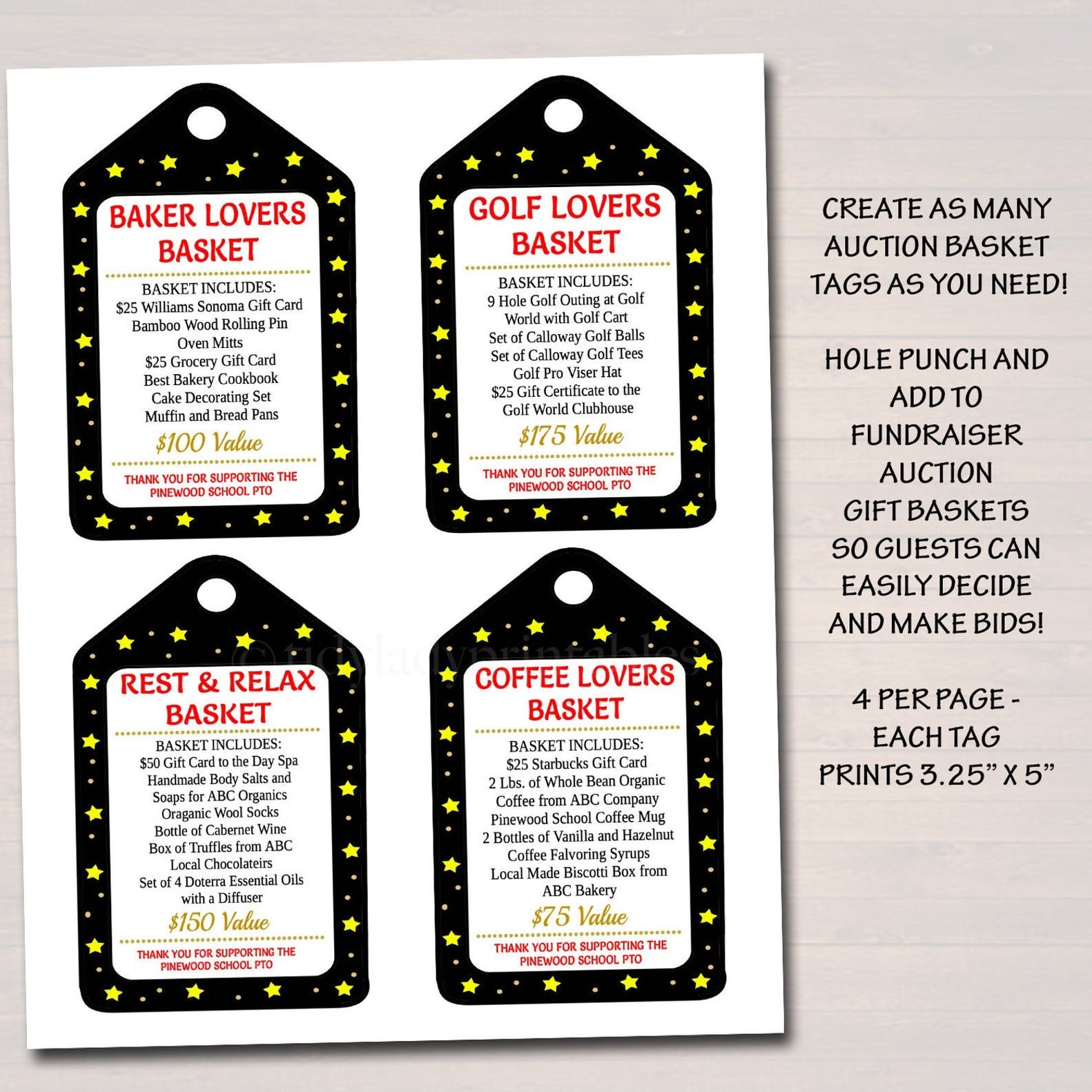 Silent Auction Flyer Ticket Set | TidyLady Printables