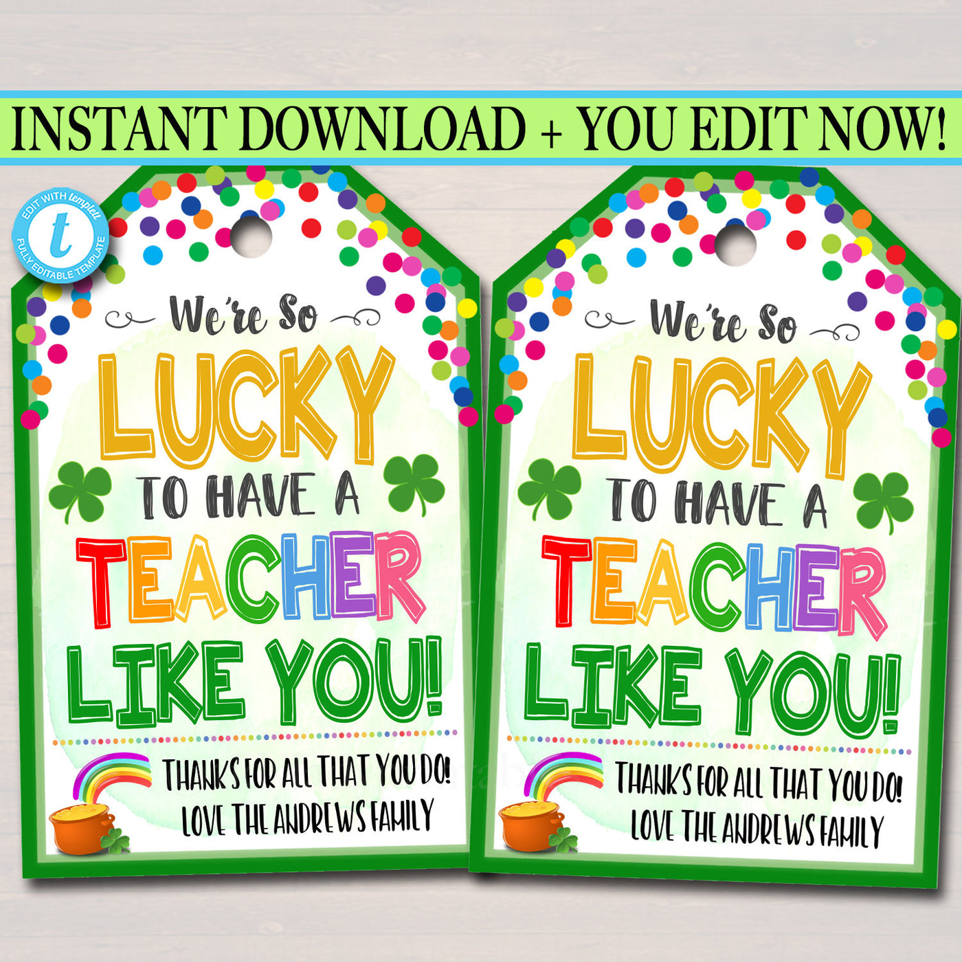 St. Patricks Day Gift Tags - Teacher Staff Appreciation — TidyLady ...