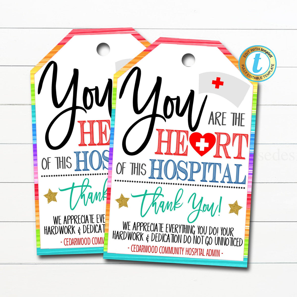 Nurse Thank You Gift Tags | Nursing is a Work of Heart — TidyLady ...