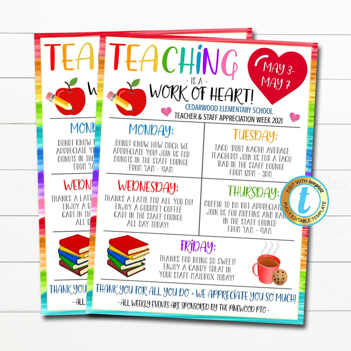 Teacher and Staff Appreciation Week | Teaching is a Work of Heart ...