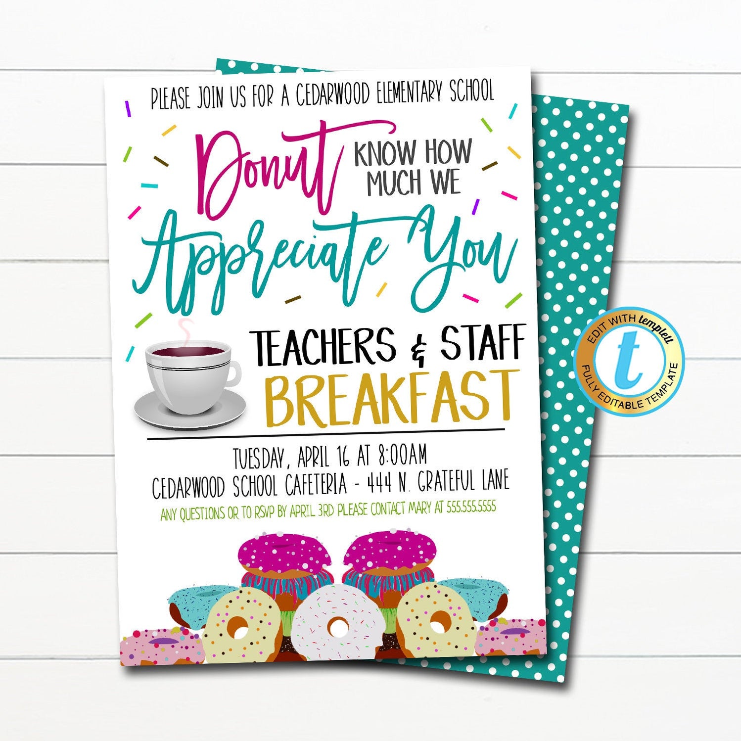 Donut Nurse Appreciation Week Party Invitation — TidyLady Printables