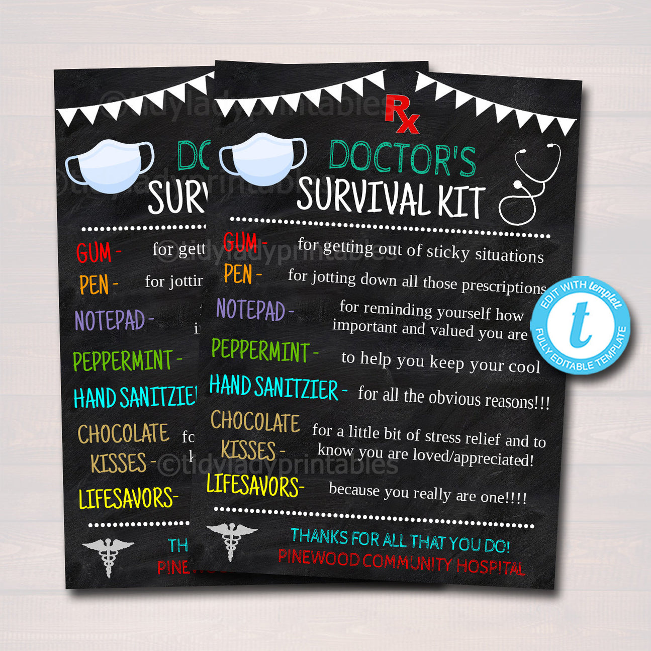 Doctor Survival Kit Gift Tags | National Doctors Day — TidyLady Printables