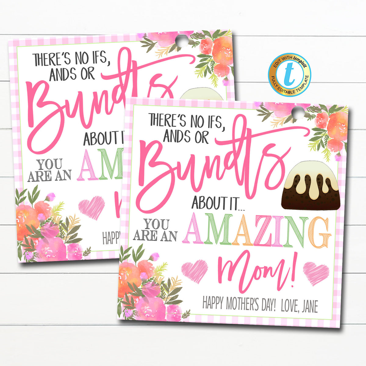 Mother's Day Bundt Cake Gift Tag | TidyLady Printables