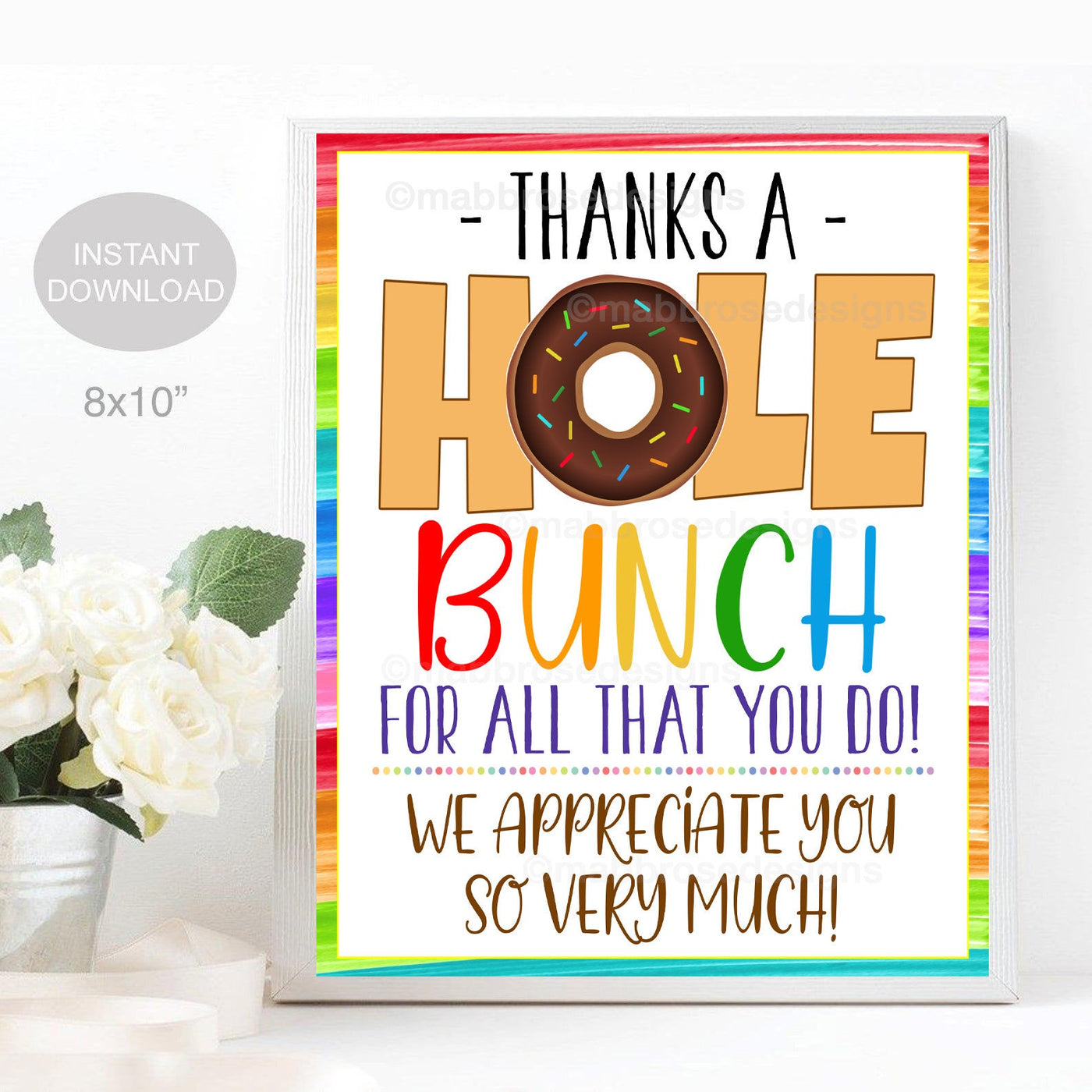 Donut Sign | Teacher Appreciation Week Decor — TidyLady Printables