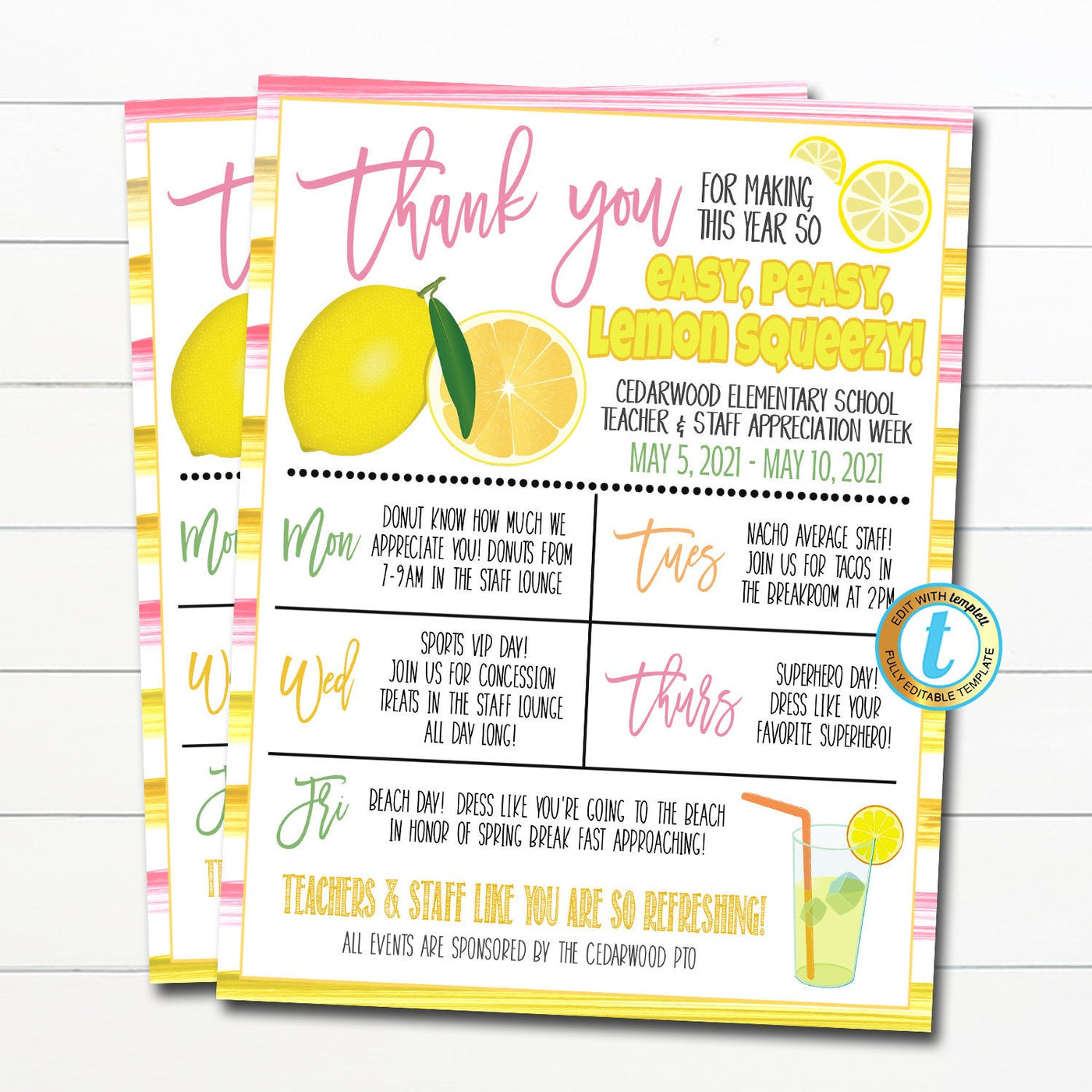Teacher Appreciation Week Itinerary | Easy Peasy Lemon Squeezy ...