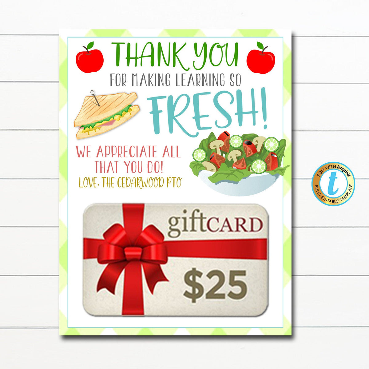 Teacher Appreciation Gift Card Holder | TidyLady Printables
