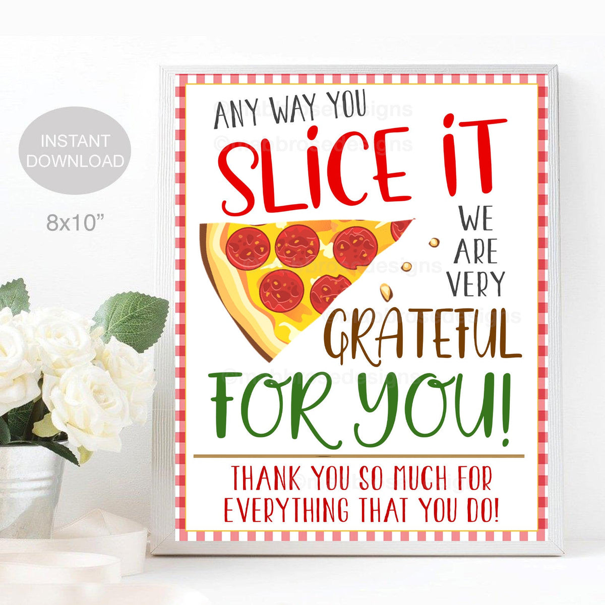 Pizza Teacher Appreciation Sign | TidyLady Printables