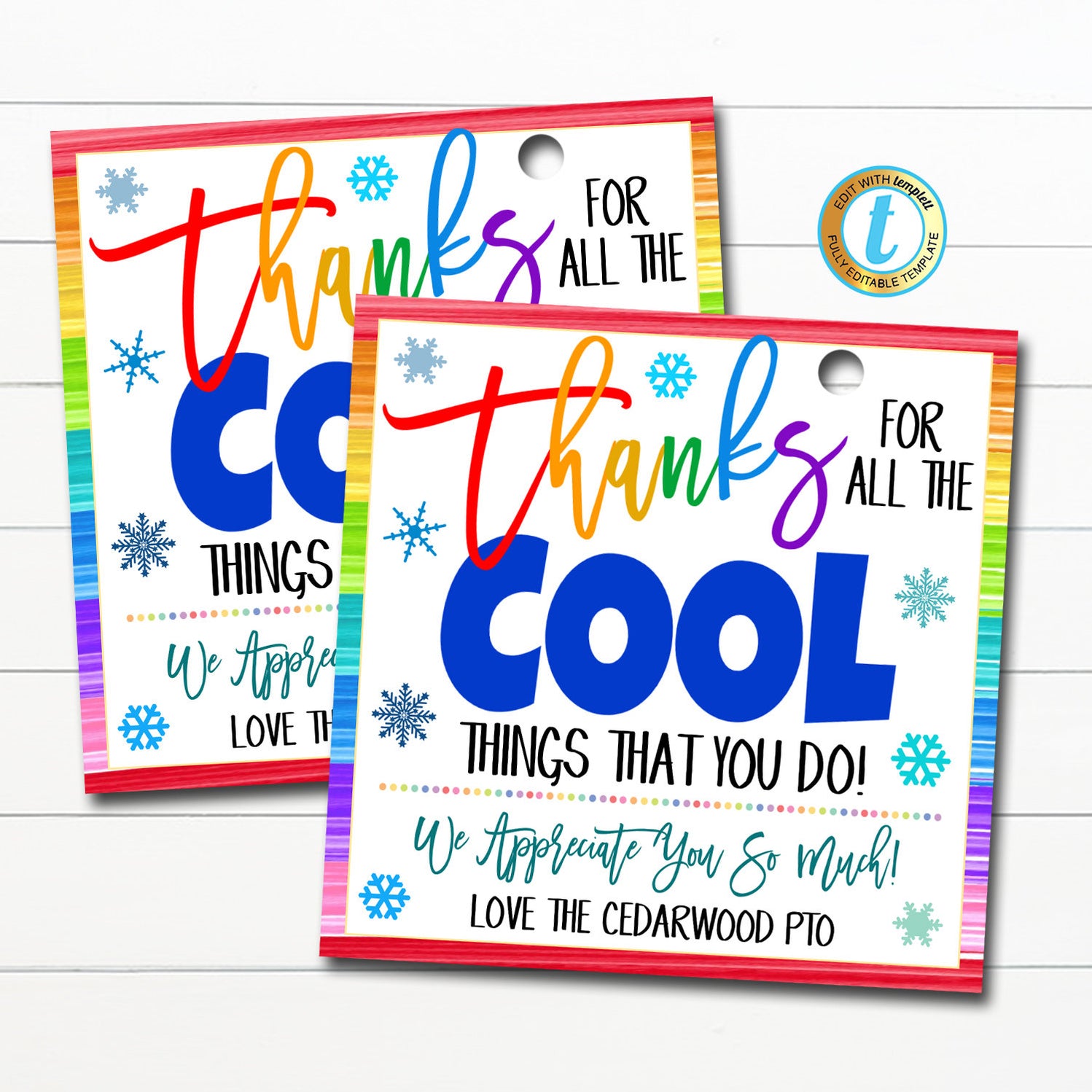 Thank You Gift Tags | Teacher Staff Appreciation — TidyLady Printables