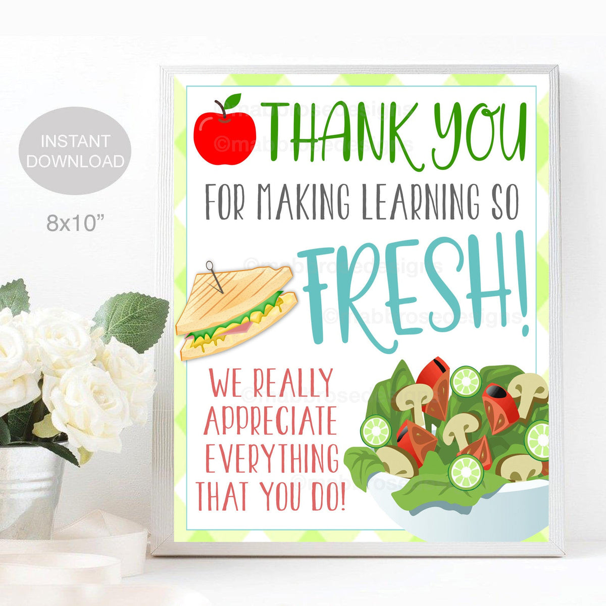 Teacher Thank You Sign, Thank you for making learning so fresh ...