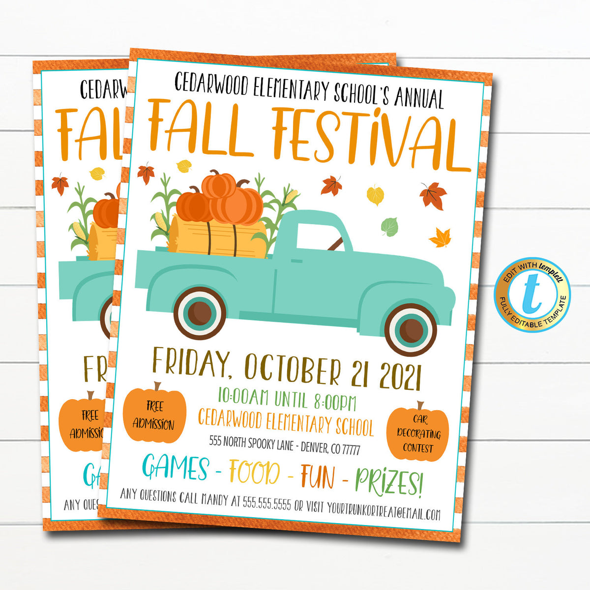 Fall Festival Fall Harvest Flyer | TidyLady Printables