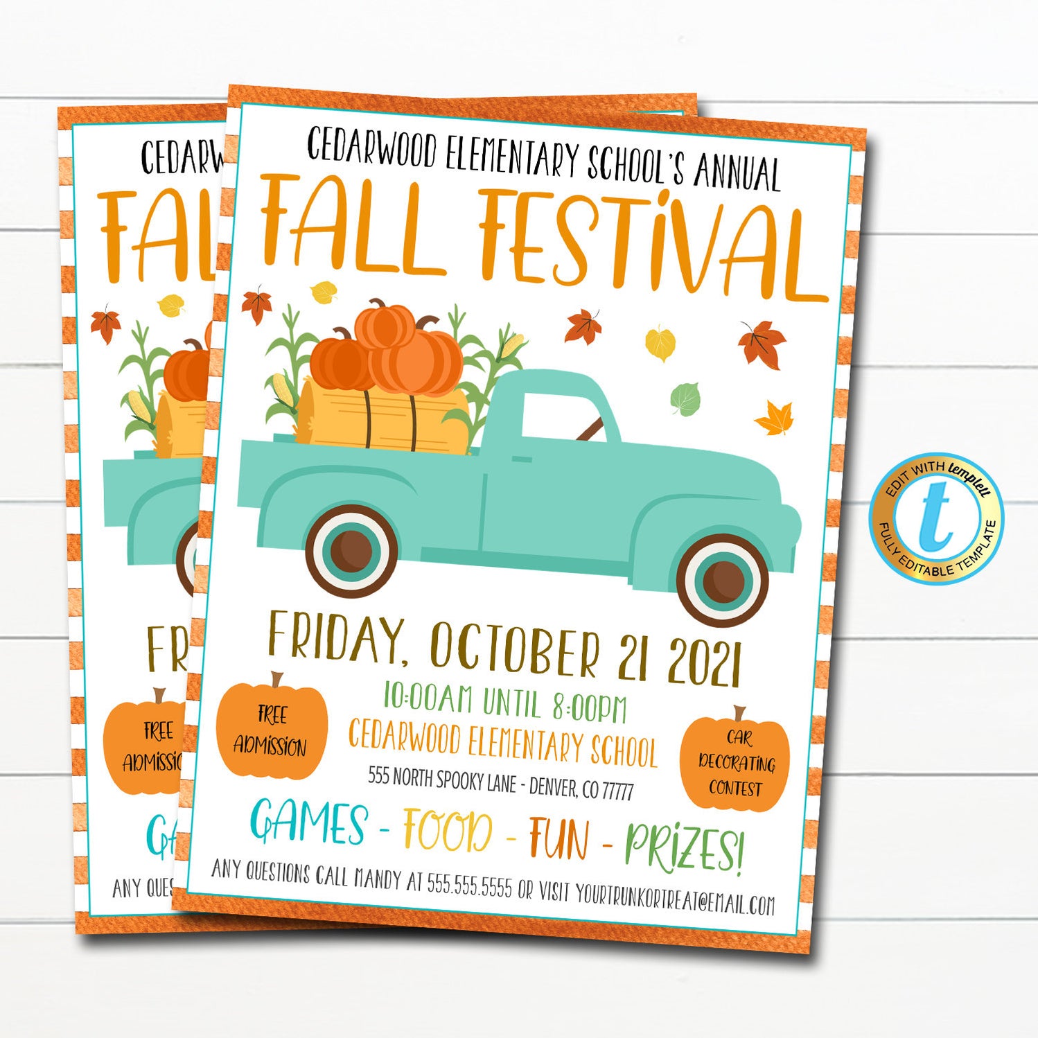 Fall Festival Fall Harvest Flyer | TidyLady Printables
