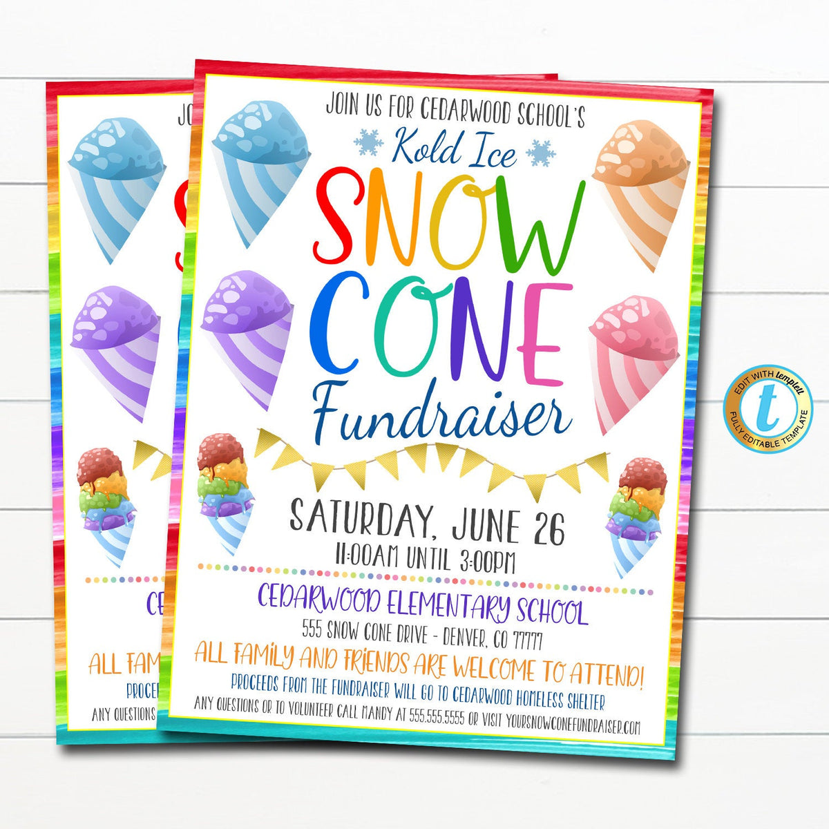 Snow Cone Fundraiser Flyer | TidyLady Printables